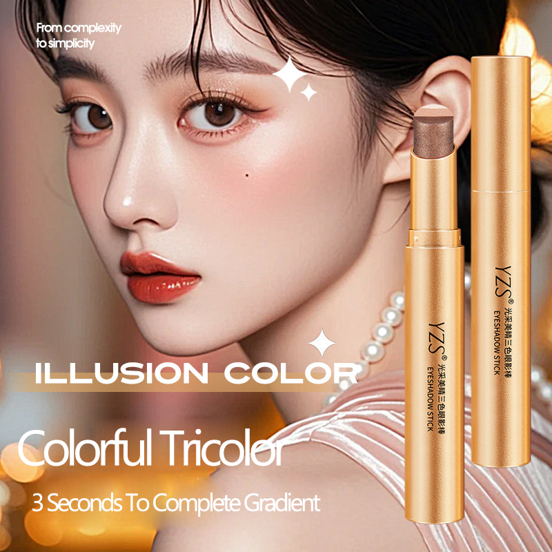 New Yzs One Stroke Forming Gradual Change Lazy Three Color Eye Shadow ...
