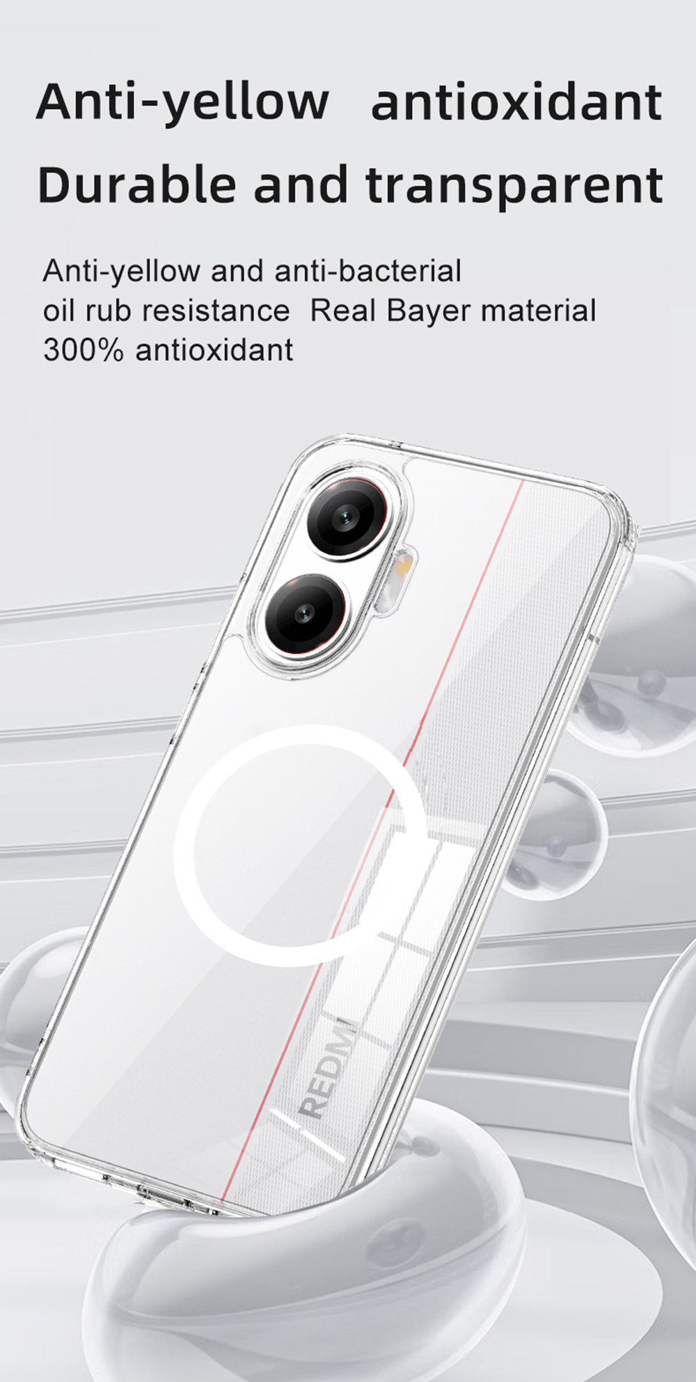 UFLAXE ICEY - For Xiaomi POCO F7 / Redmi Turbo 4 Pro Case - CLEAR ANTI ...