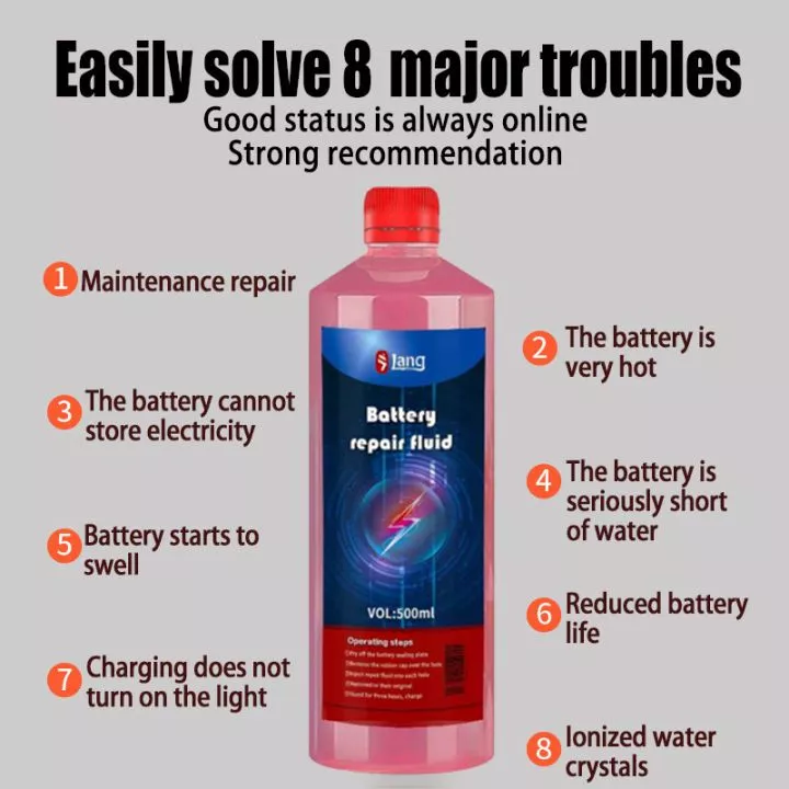 Extended use for ten years battery fluid repair 500ML battery repair ...