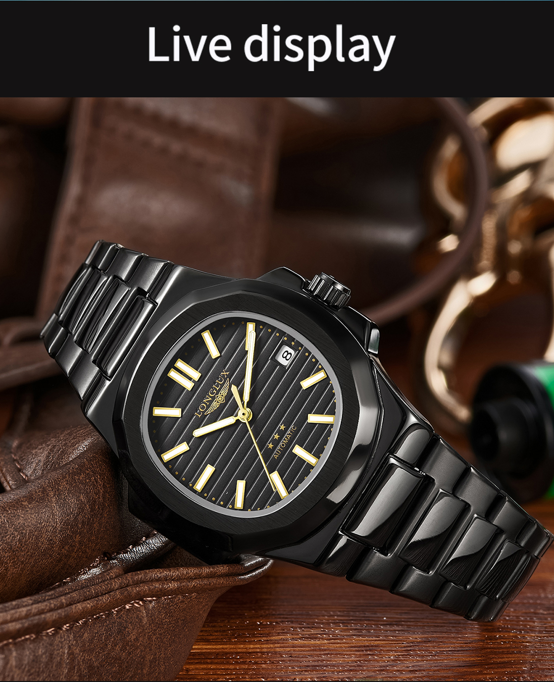 Automatic watch for men date business waterproof original mechanical ...