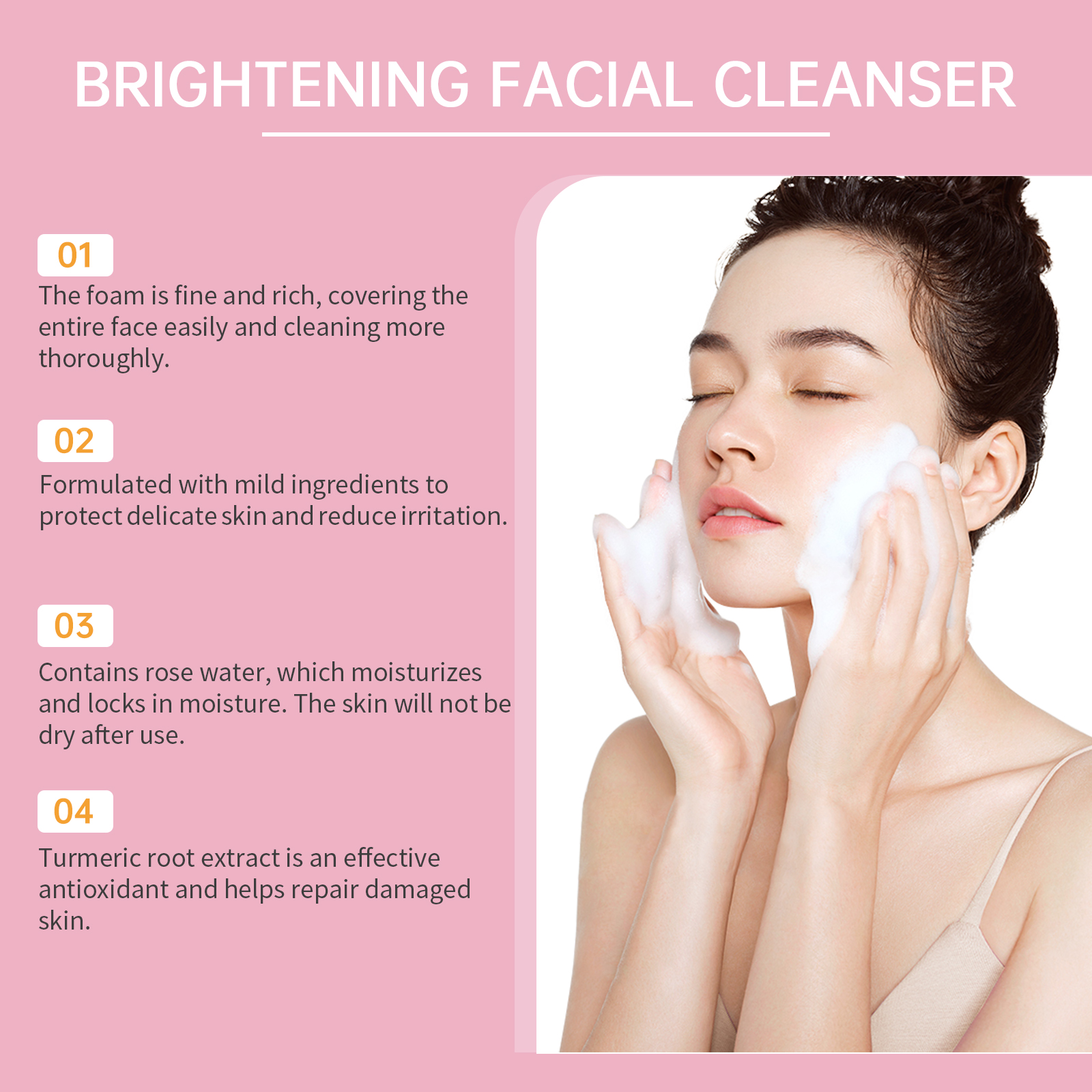 Jaysuing Turmeric Cleansing Mousse Mildly Clean Facial Skin Pores ...