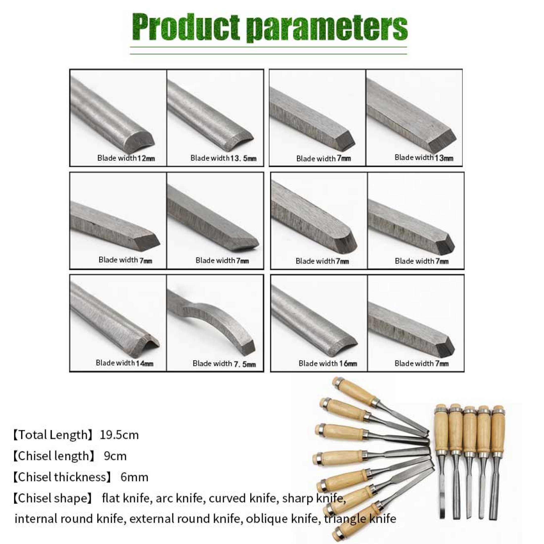 Woodworking carving knife 12Pcs set carving chisel woodworking chisel ...