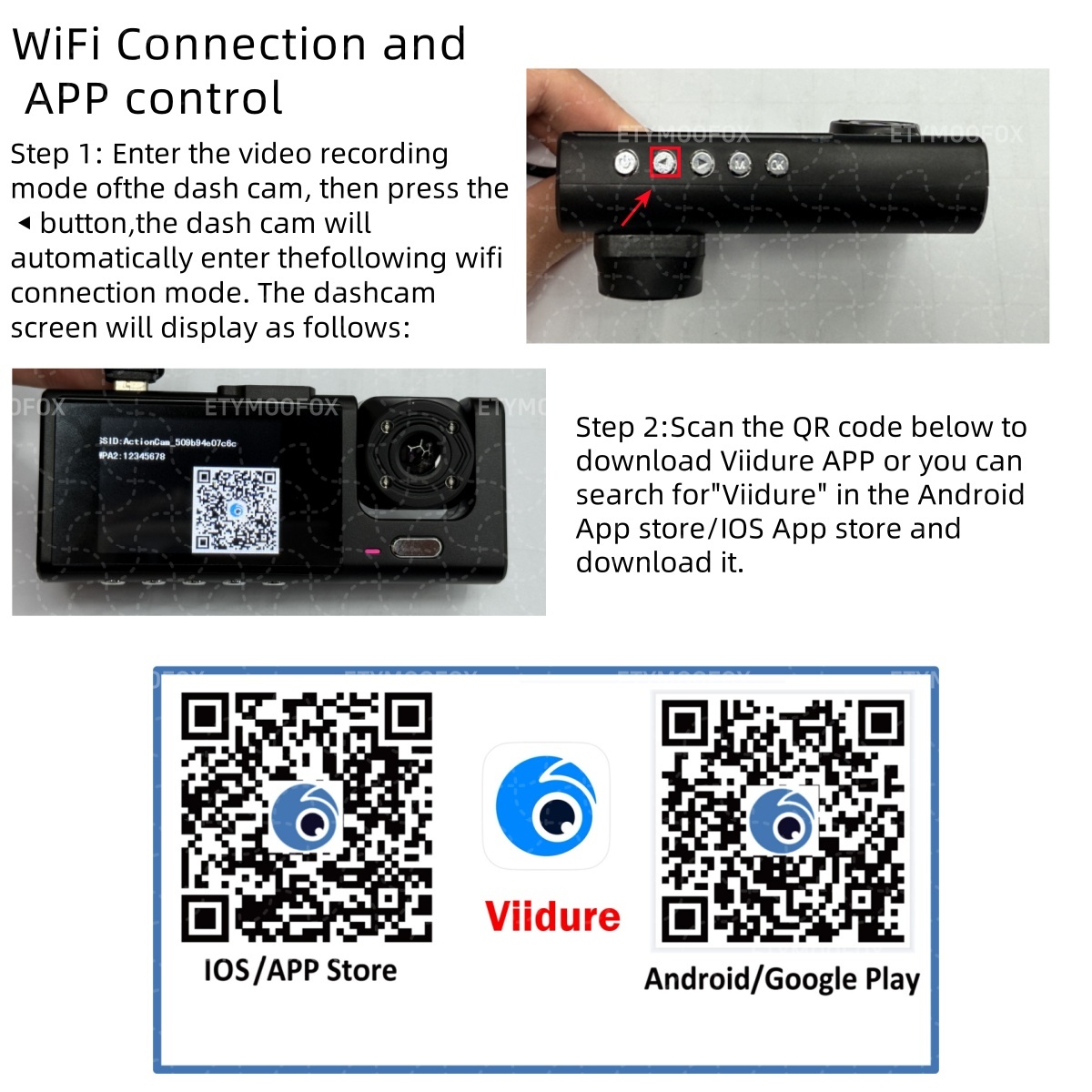 WIFI Dash Cam For Car Front And Back Inside 3 Camera 1080P Car Dashcam ...