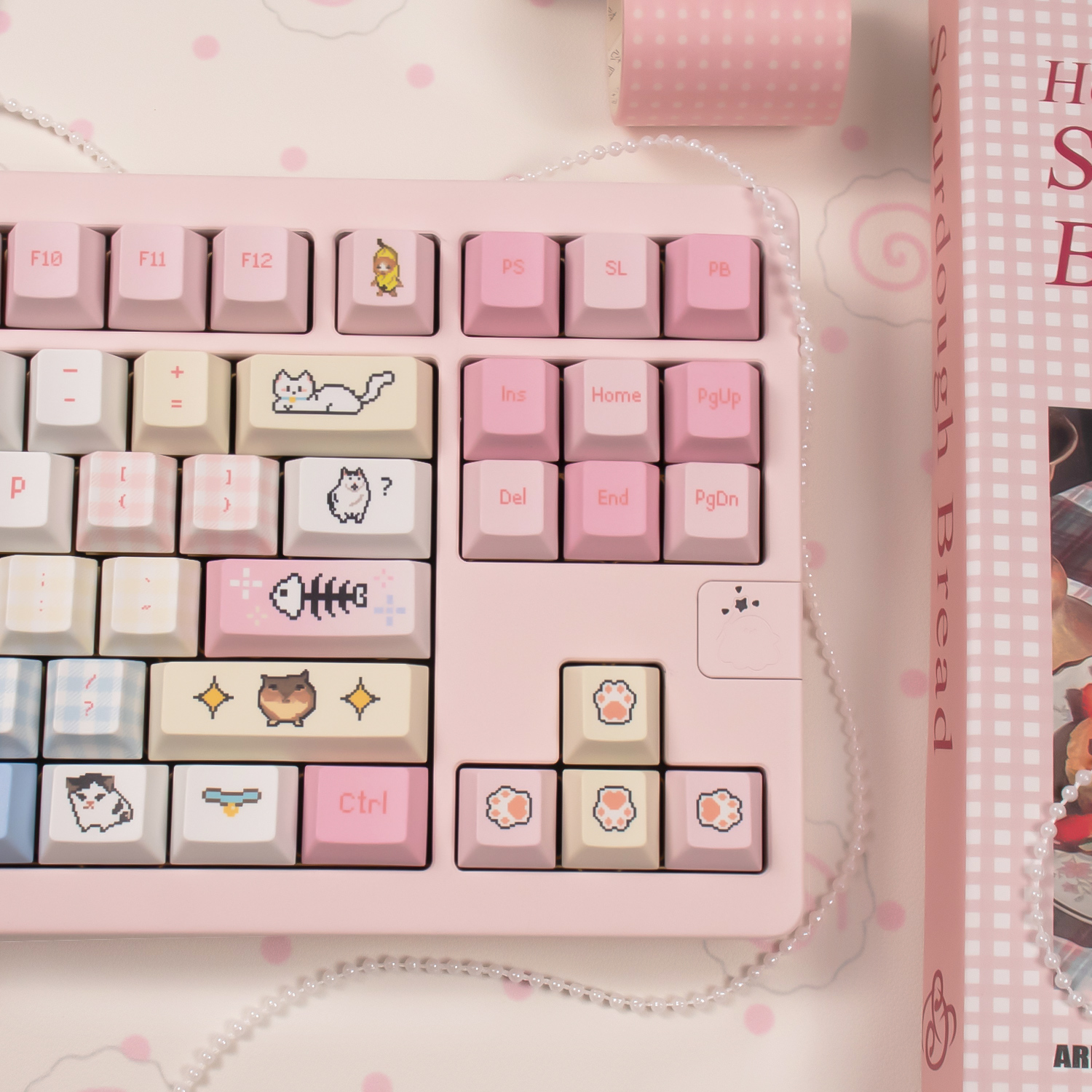 Pixel Cat Keycaps PBT cherry profile Emojis Keycap set for Mechanical ...