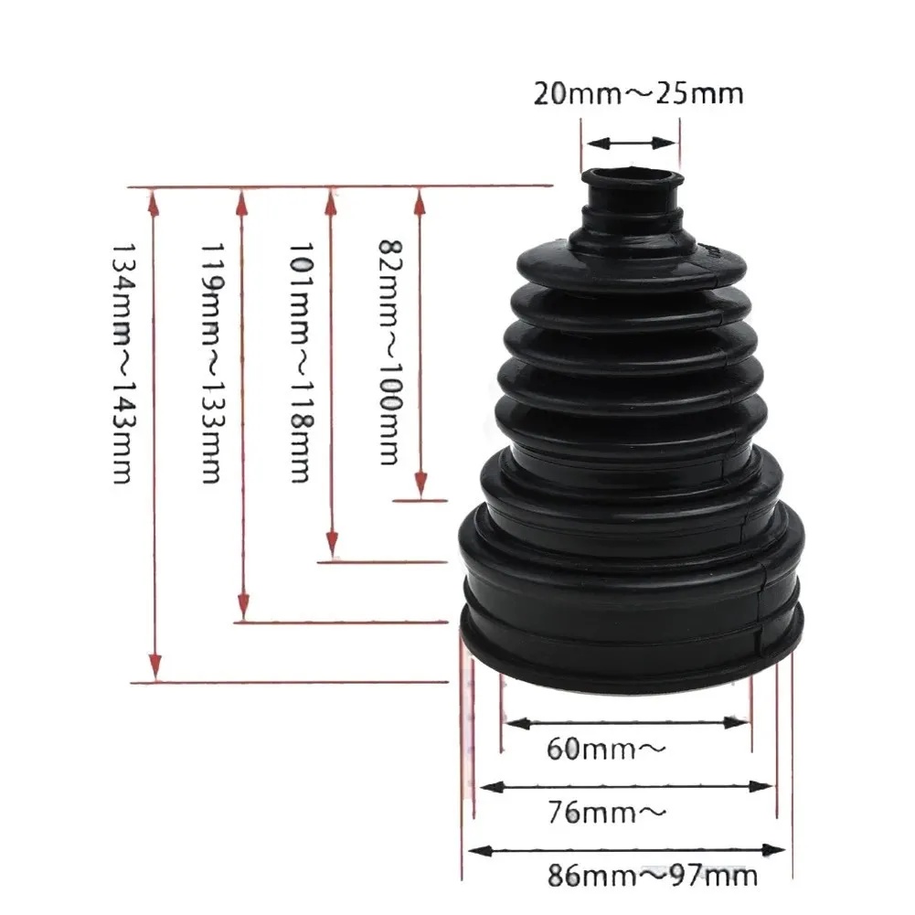 Universal CV Boot Rubber Constant Velocity Dust Cover Car Driveshaft ...