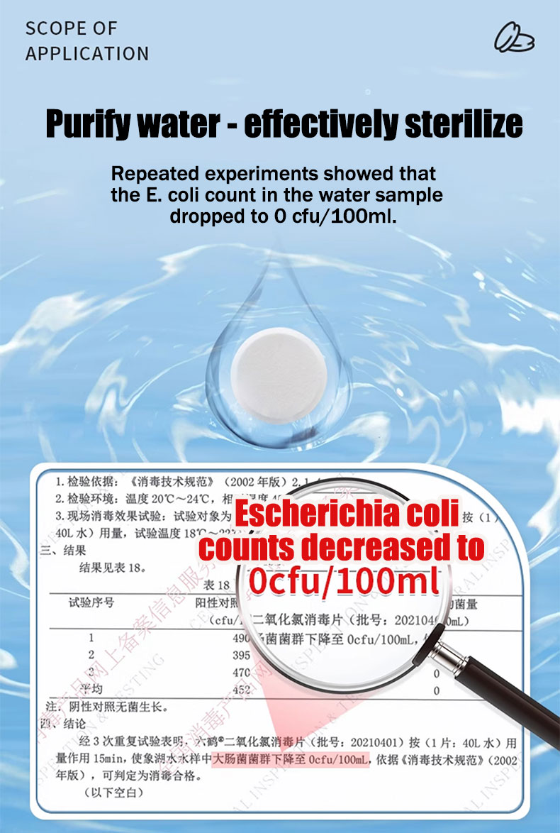 Food Grade Drinking water disinfectant tablets 1 bottle 100 tablets ...