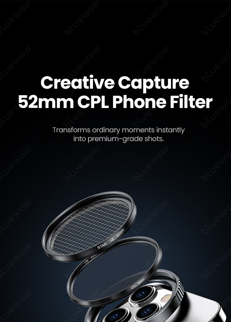 BlueWow Magnetic CPL/ND Camera Filter Eliminating Water Surface/Glass ...