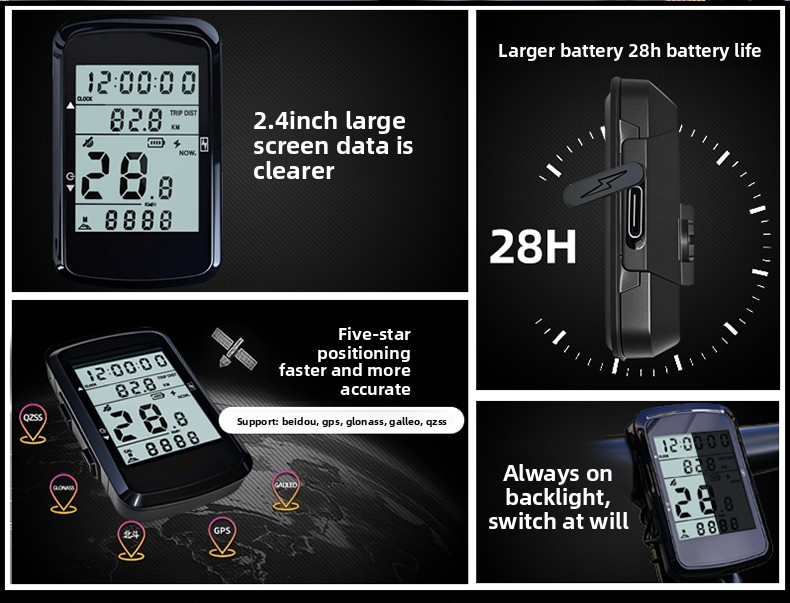 Bicycle Computer Wireless Gps Bike Speedometer Mtb Road Bike Cycling ...