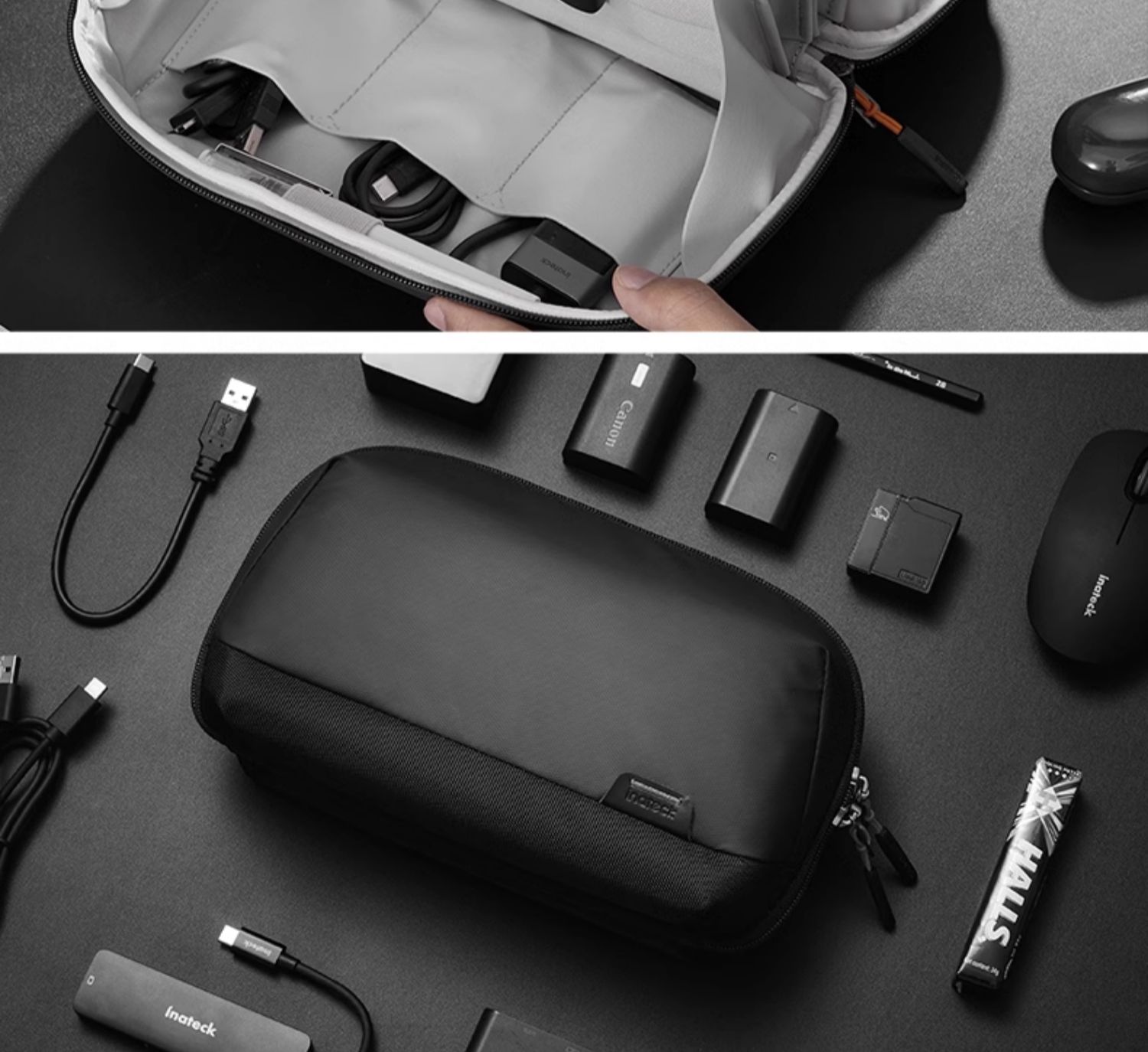 inateck Volcano Travel Bag AB03002-B Data Cable Charger Digital Storage ...