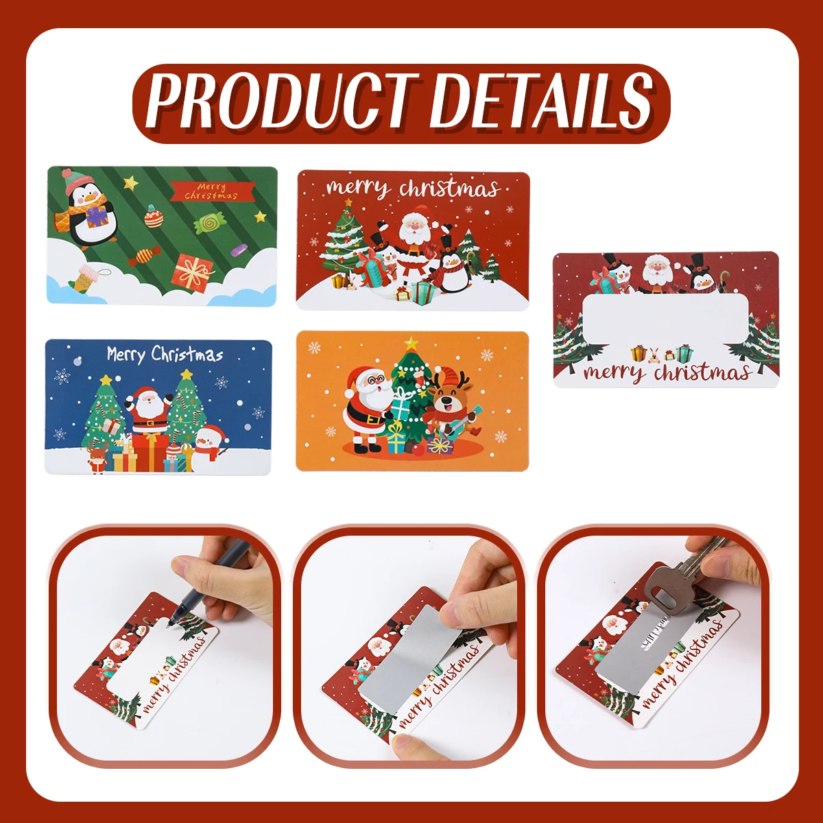 20 PCS Scratch Card Children's Christmas Handwritten Interactive ...