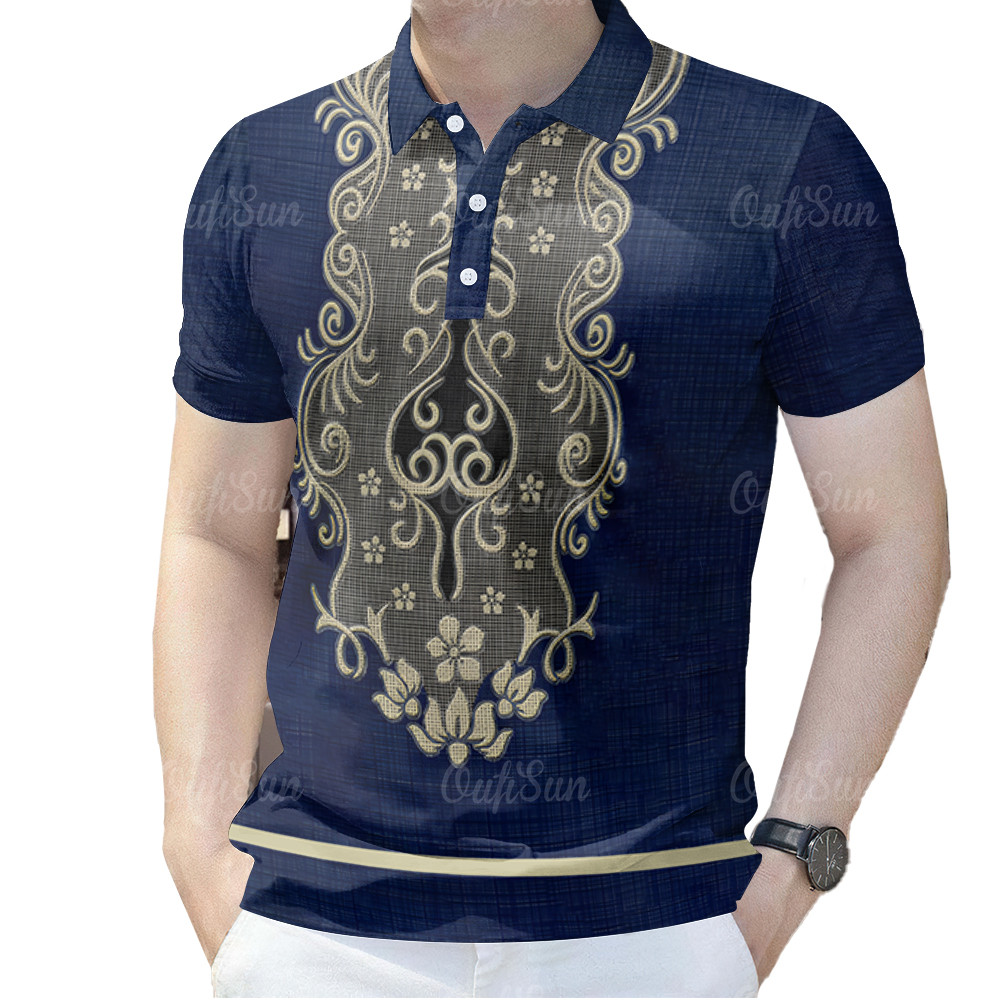 Summer Outfit for Men Ethnic Style Modern Barong Polo Shirt for Men ...