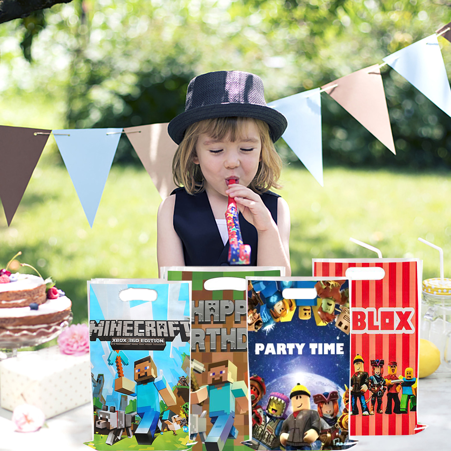 40pcs Game Roblox Minecraft Theme Party Favor Bags - Disposable Candy ...