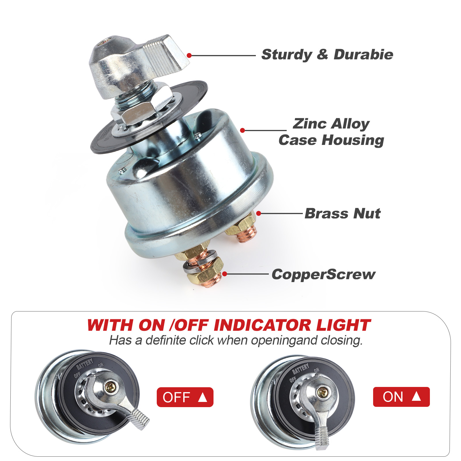 Heavy Duty 12 - 48V 300A Cut Off Rotating Isolator with Keyhole Marine ...