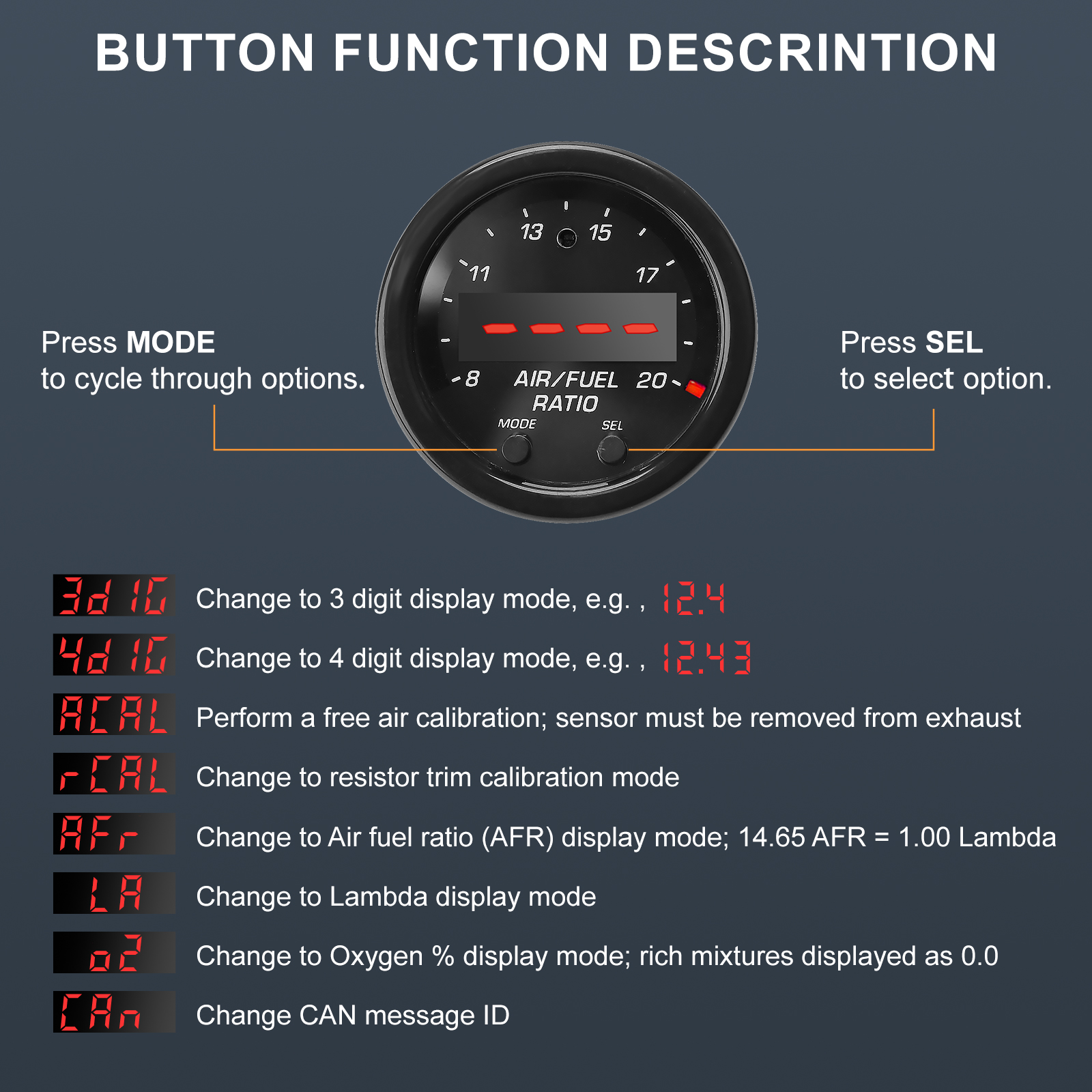 X-Series 30-0300, Wideband O2 Air Fuel Ratio Gauge Kit With LSU 4.9 ...