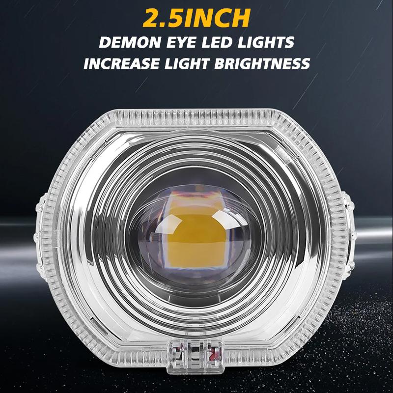 1pc Car Motorcycle Headlight LED Angel Devil Eyes Headlight Projector ...