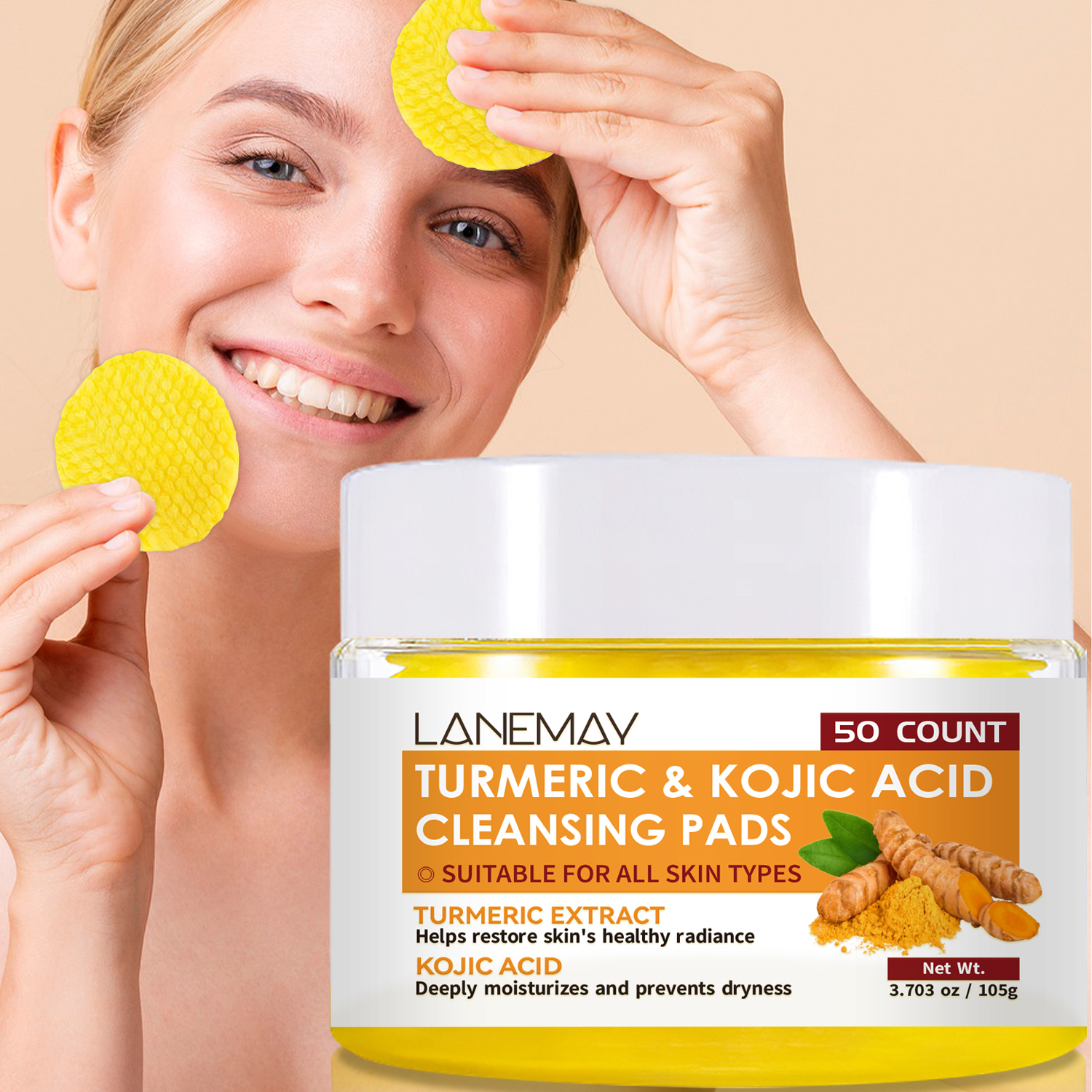 Effective Turmeric and Kojic Acid Pads - Keeps Skin Hydrated, Reduces ...