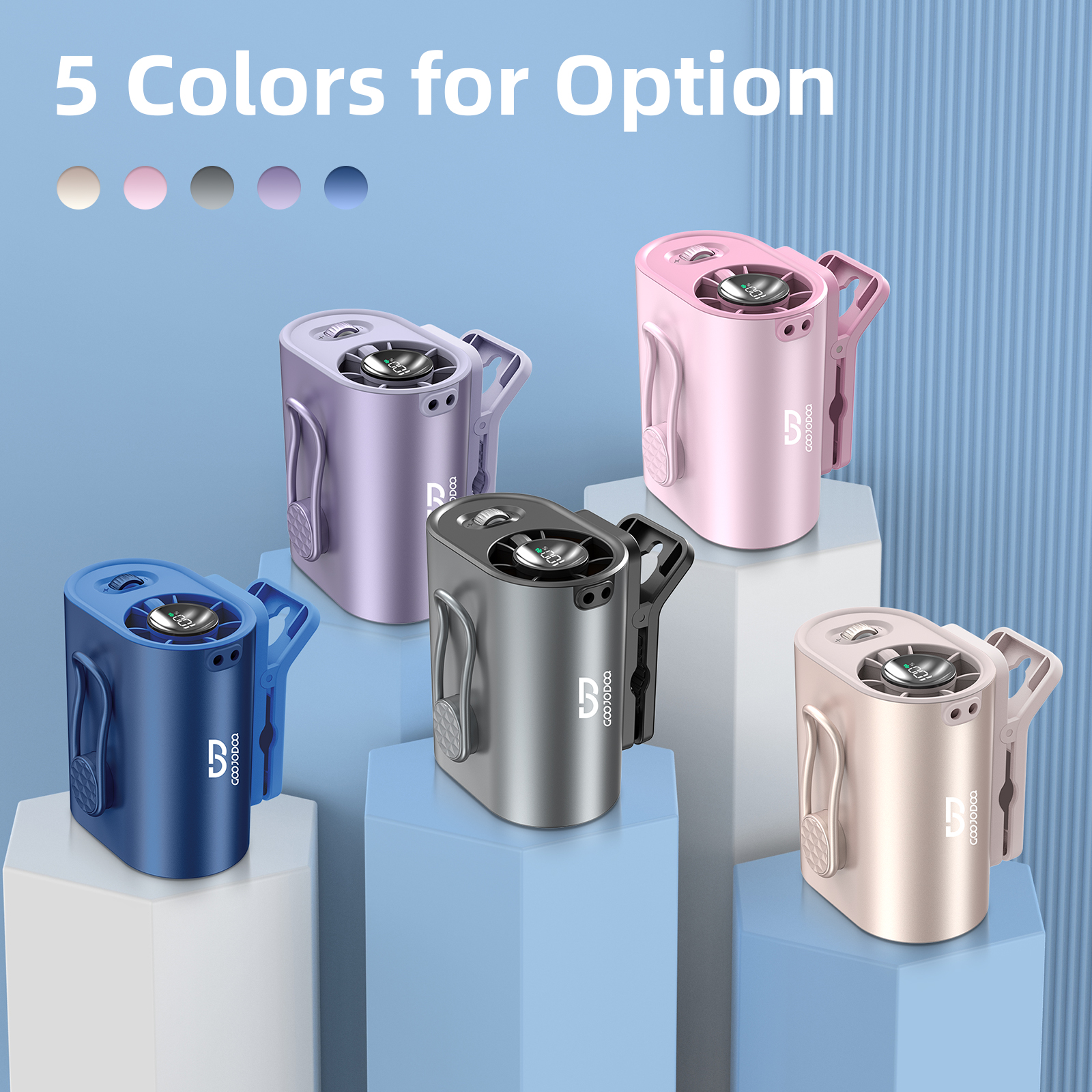 GOOJODOQ 3600mAh Clip-on Waist Fan Mini Portable for Outdoor Cooling ...