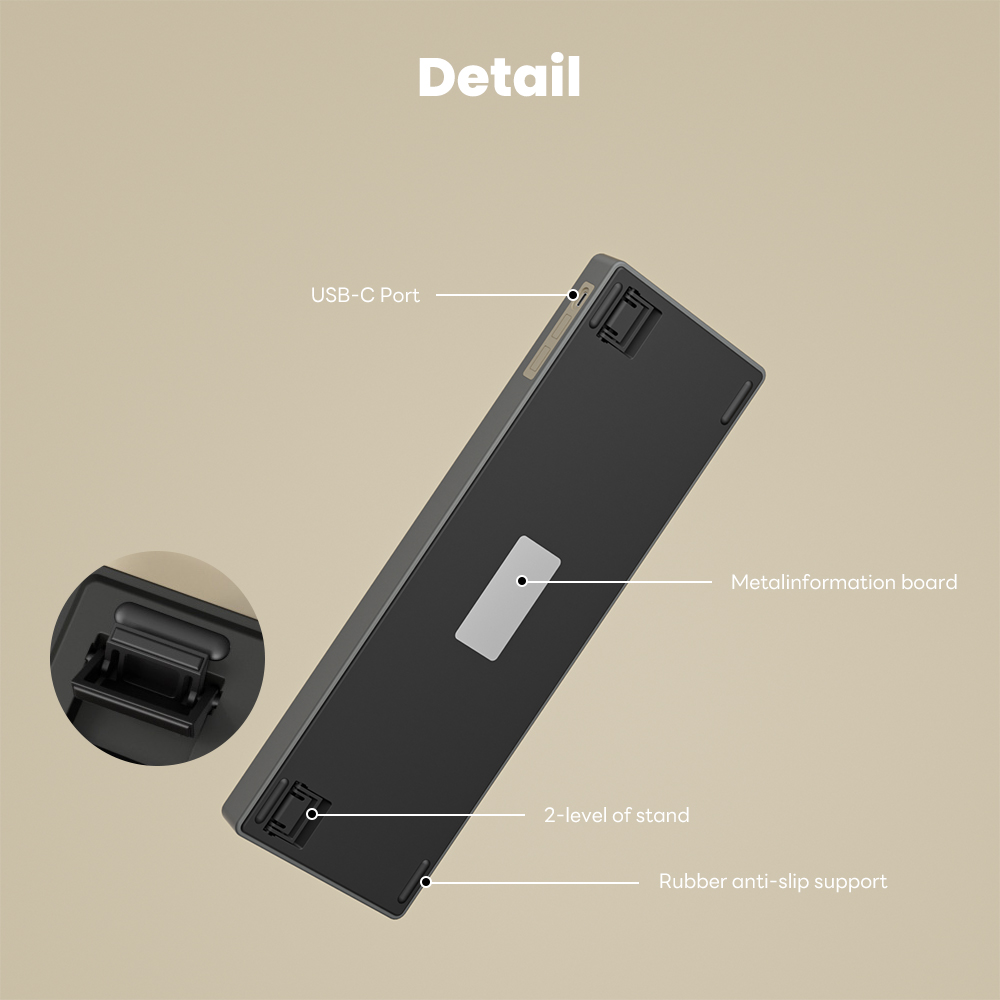 Royal Kludge RK R98Pro Phantom 98 Key RGB Wired With Knob Mechanical ...