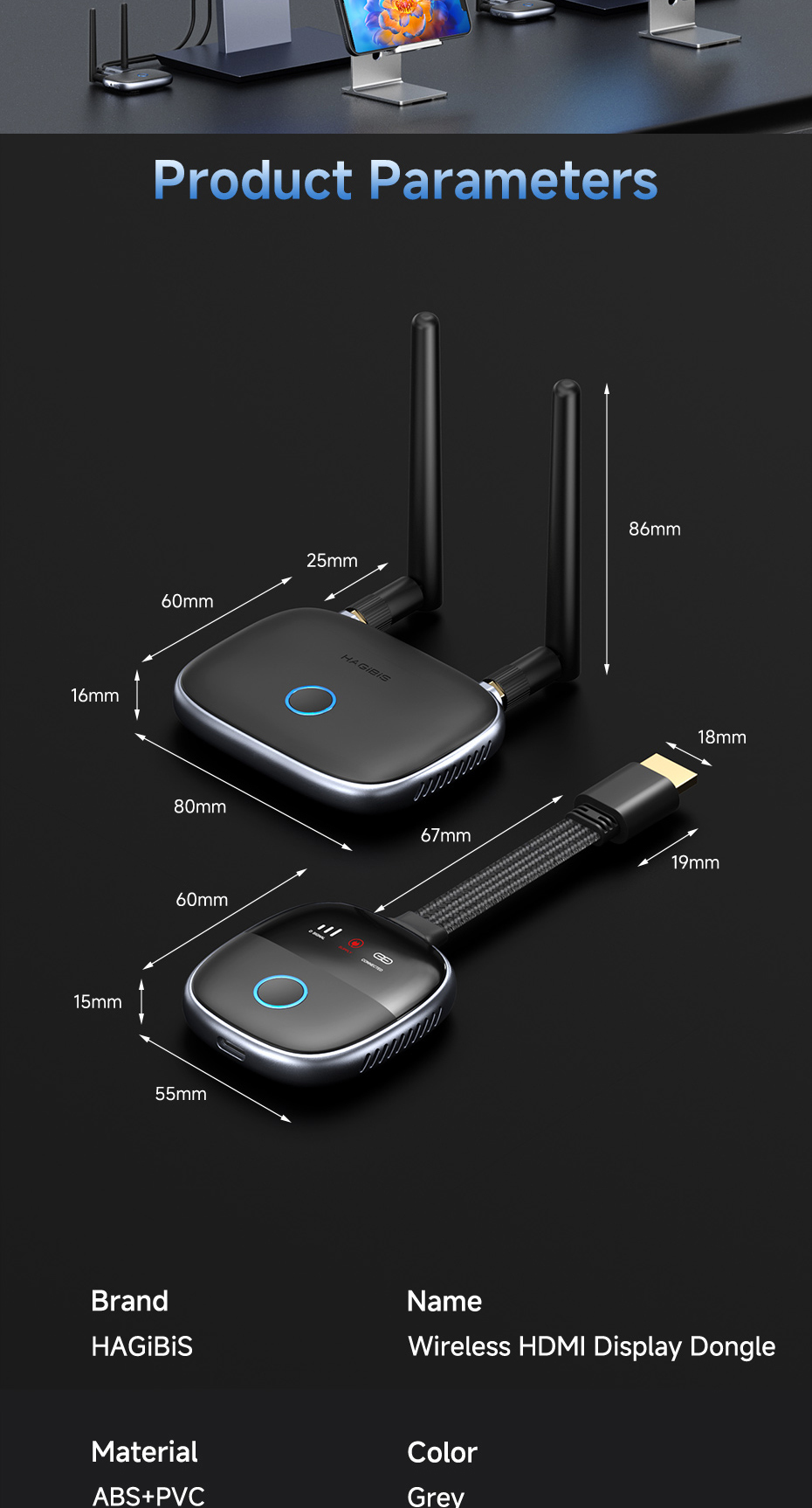 Hagibis Wireless HDMI Transmitter and Receiver Kit Wireless HDMI ...