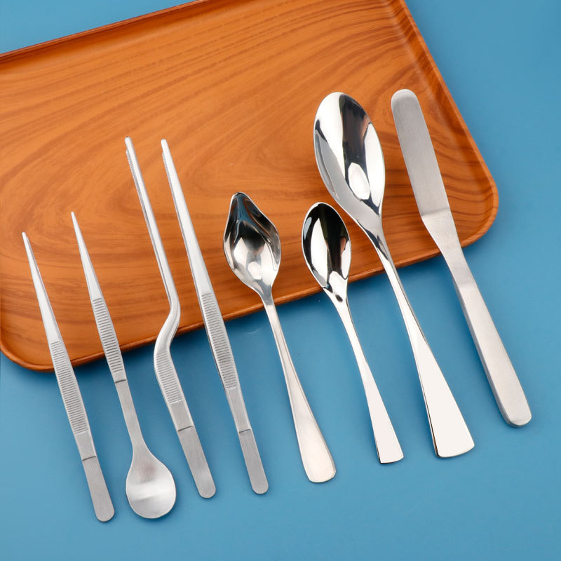 Chef Plating Kit TWEEZERS Tongs Serving Spoon Stainless Steel Spatula ...