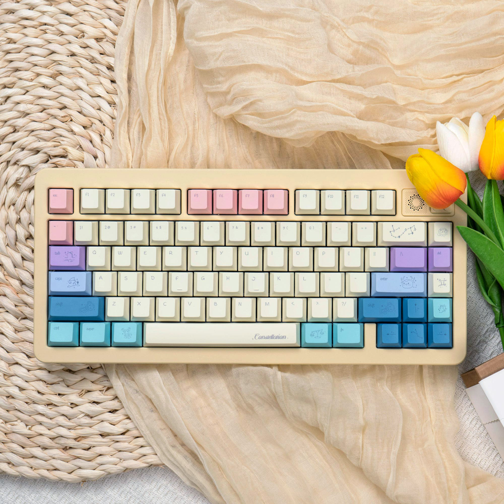 Beefun Constellation Keycaps Minimalism PBT Cherry profile Keycap set ...