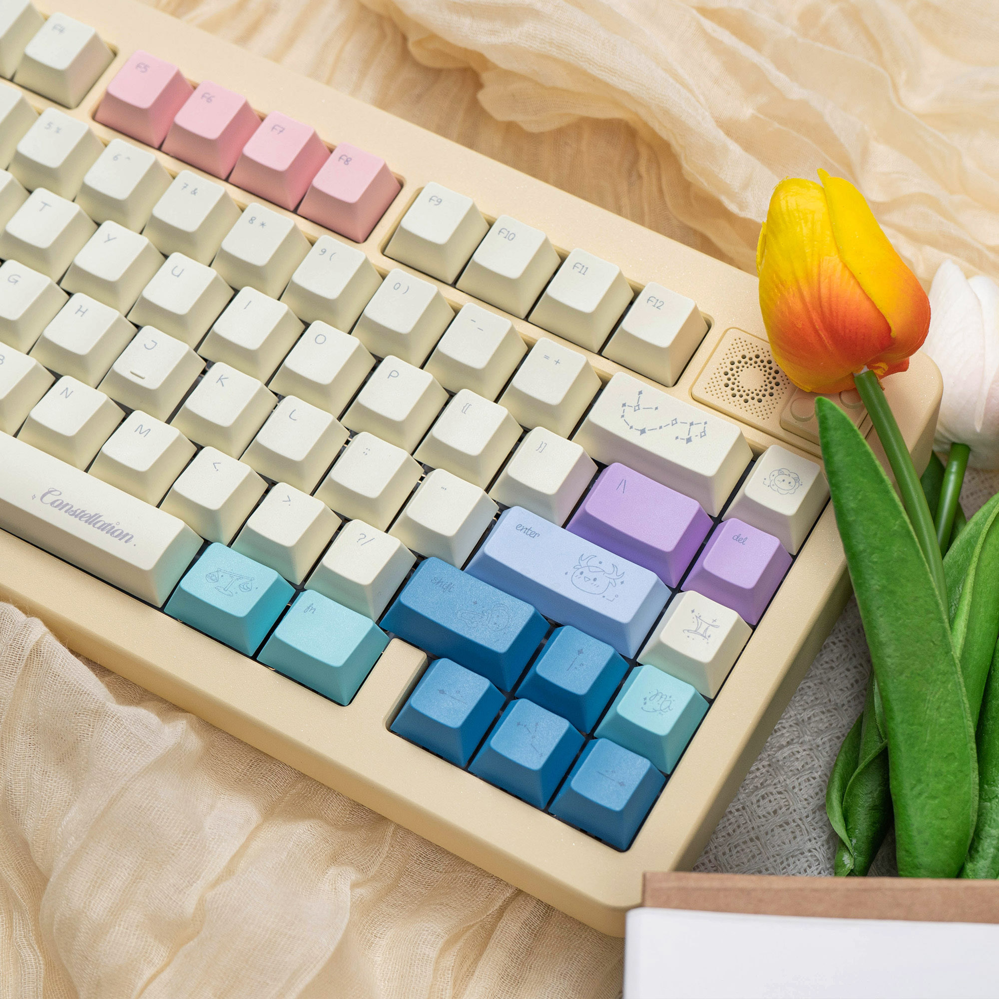 Beefun Constellation Keycaps Minimalism PBT Cherry profile Keycap set ...