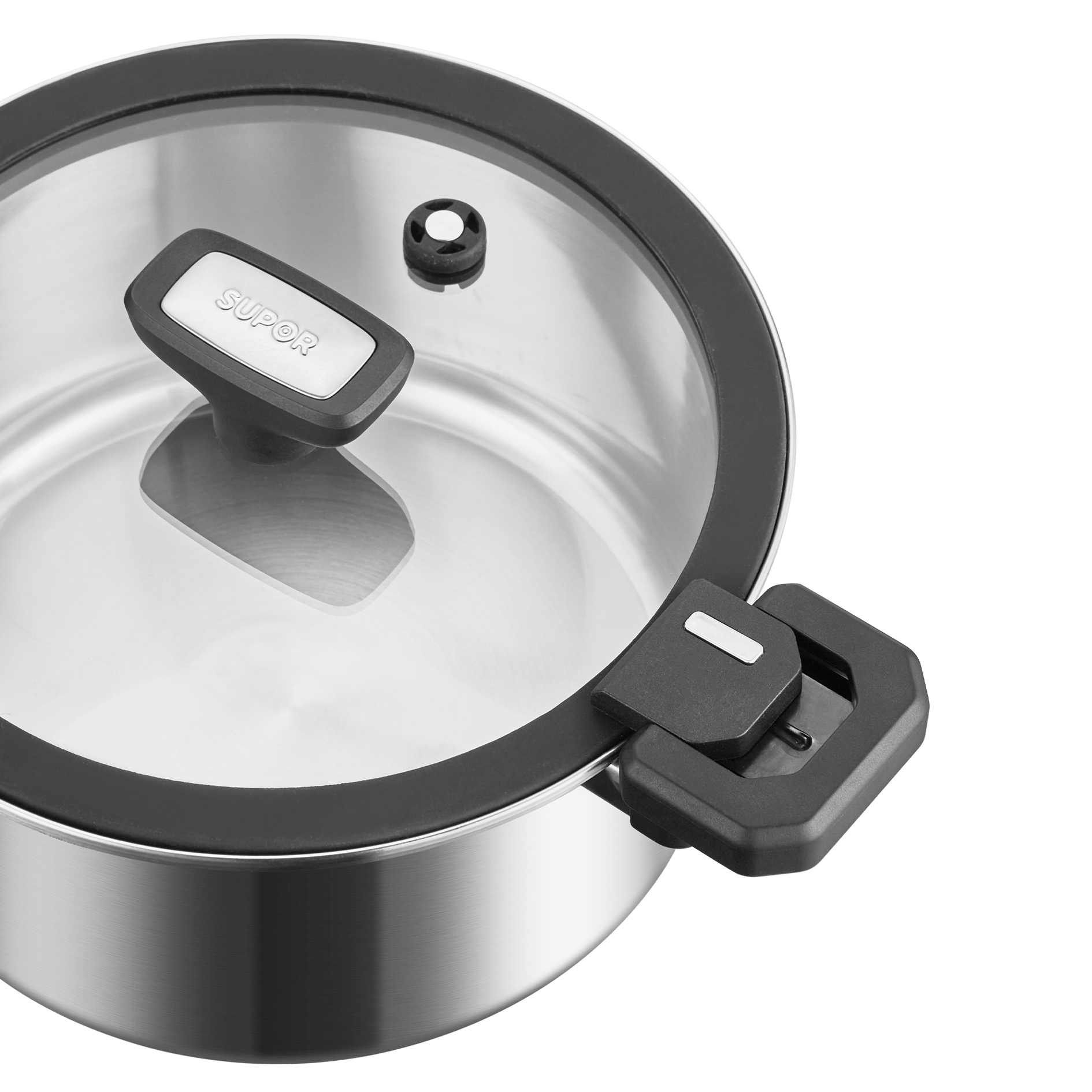 Supor 304 Stainless Steel Casserole with lid 24cm 5.2L Micro Pressure ...
