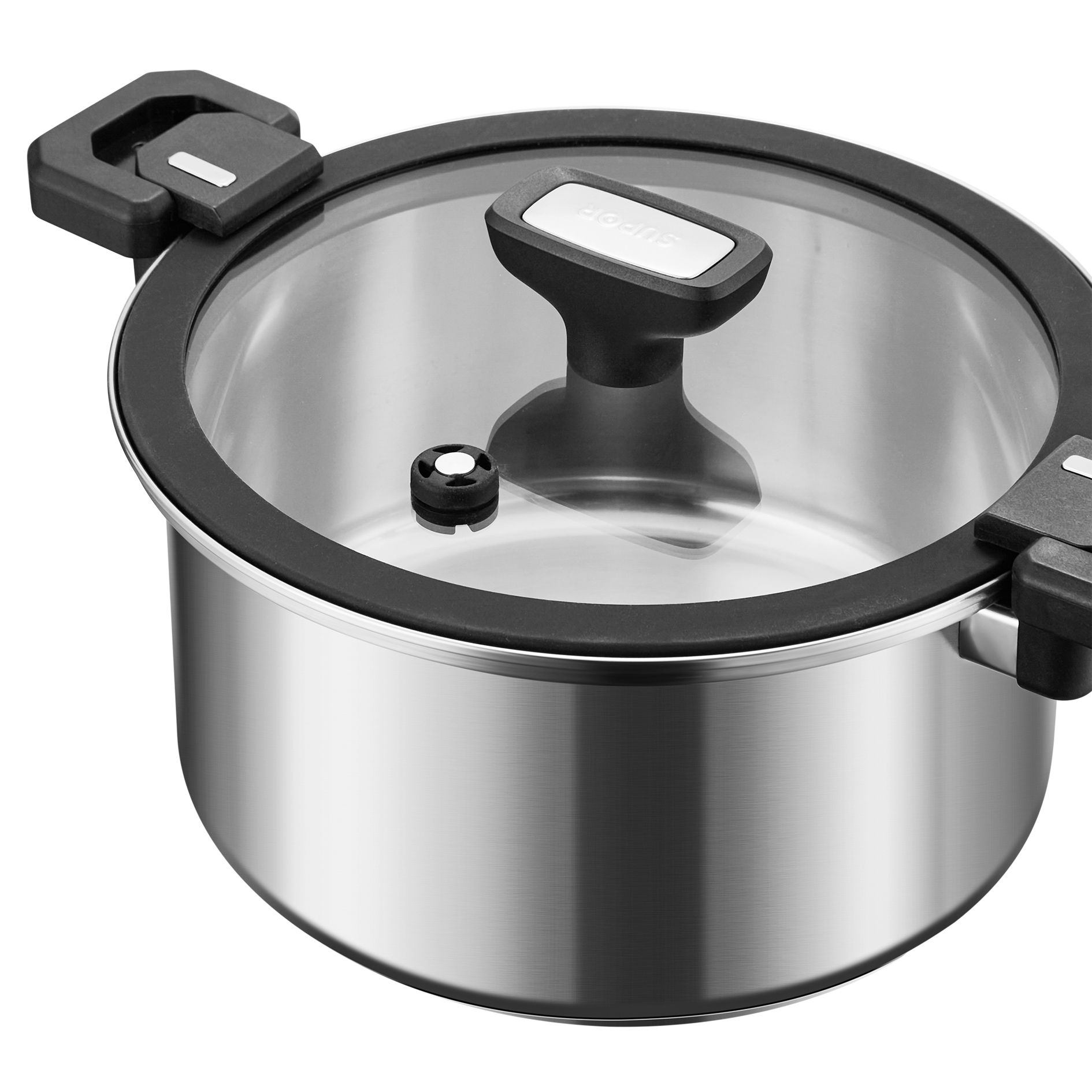 Supor 304 Stainless Steel Casserole with lid 24cm 5.2L Micro Pressure ...