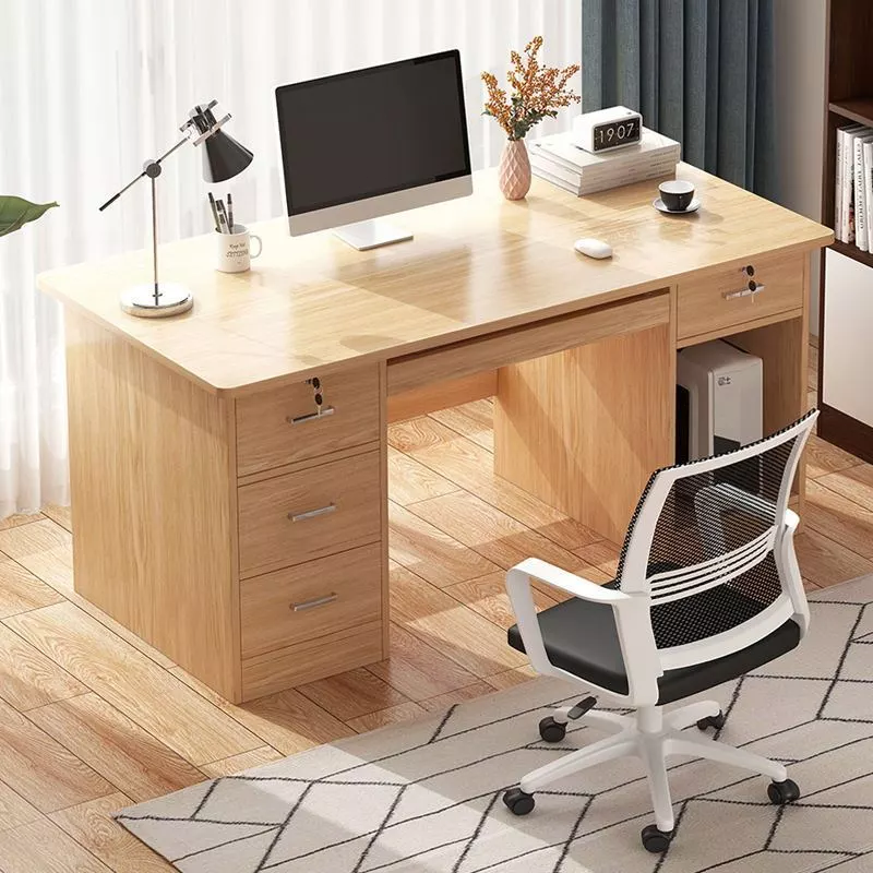 Office Table With Drawer Cabinet Computer Table With Lock Home Modern ...