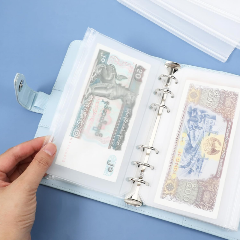 A6 6-Hole Zippered Cash Folder - Organize Money, Planner & Notebook ...