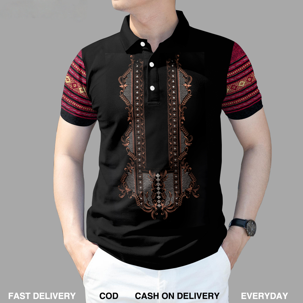 Summer Outfit for Men Ethnic Style Modern Barong Polo Shirt for Men ...
