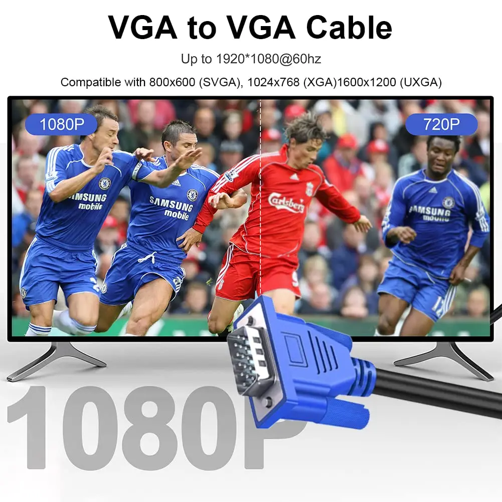 VGA Cable 3+5 1.5M 3M 5M for Monitor Computer to TV and Projector Data ...