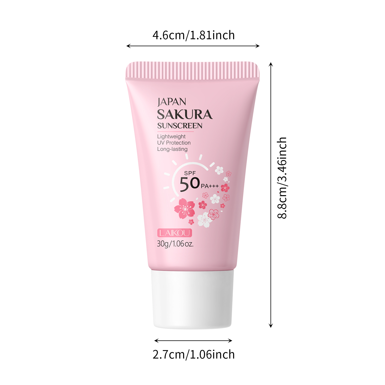 LAIKOU Sakura Sunscreen SPF50 30g x 3, Lightweight, UV Defense ...