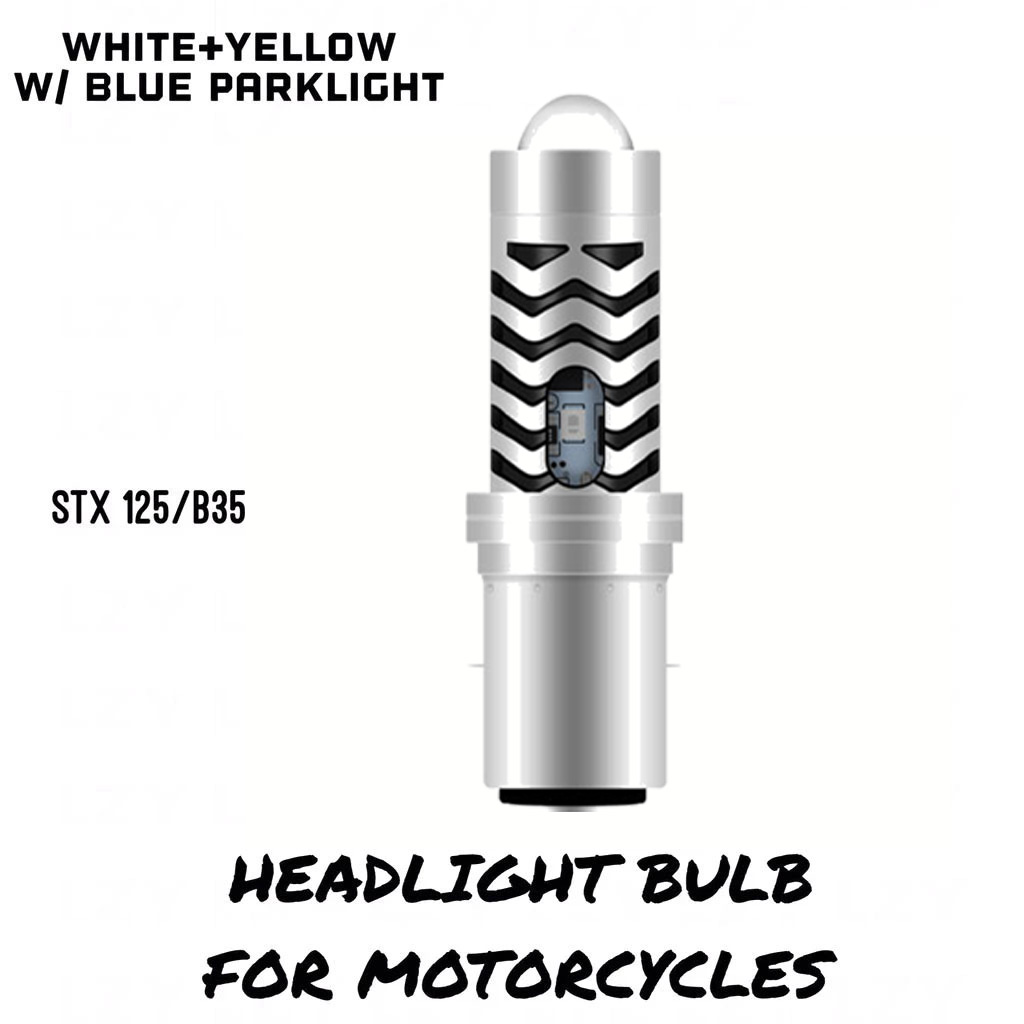 Heyword T19 H4 B35 STX125 Dual Color Headlight LED Bulb with Blue Parklight Universal Hi/Low ...