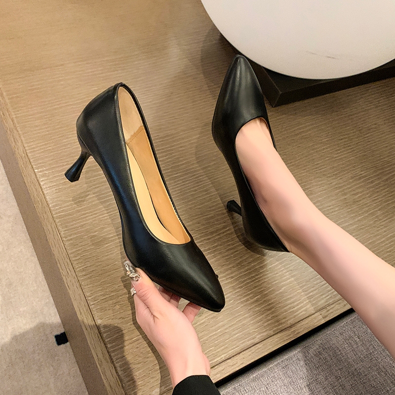 VE New Korean Style 2 Inch Pointed Toe Stiletto Nude Heels For Women ...