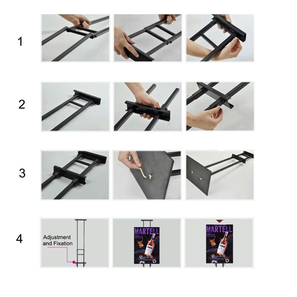 Board Display Rack Double Sided Adjustable Height Indoor Floor Standing ...