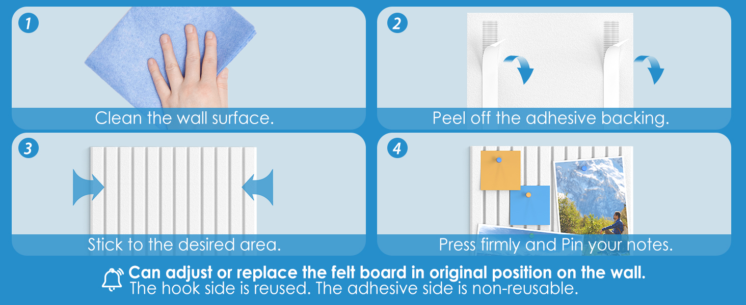 【COD】6PACK 30*30cm Assembled Felt Bulletin Board Vertical Stripe ...