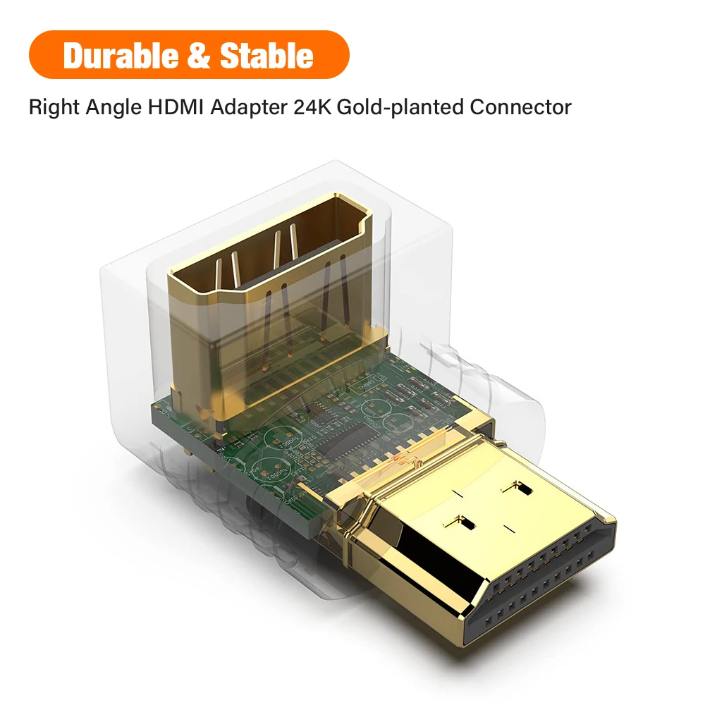 HDMI Converter for TV 4K 270 Degree Right-angle Connecting Hubs Audio ...