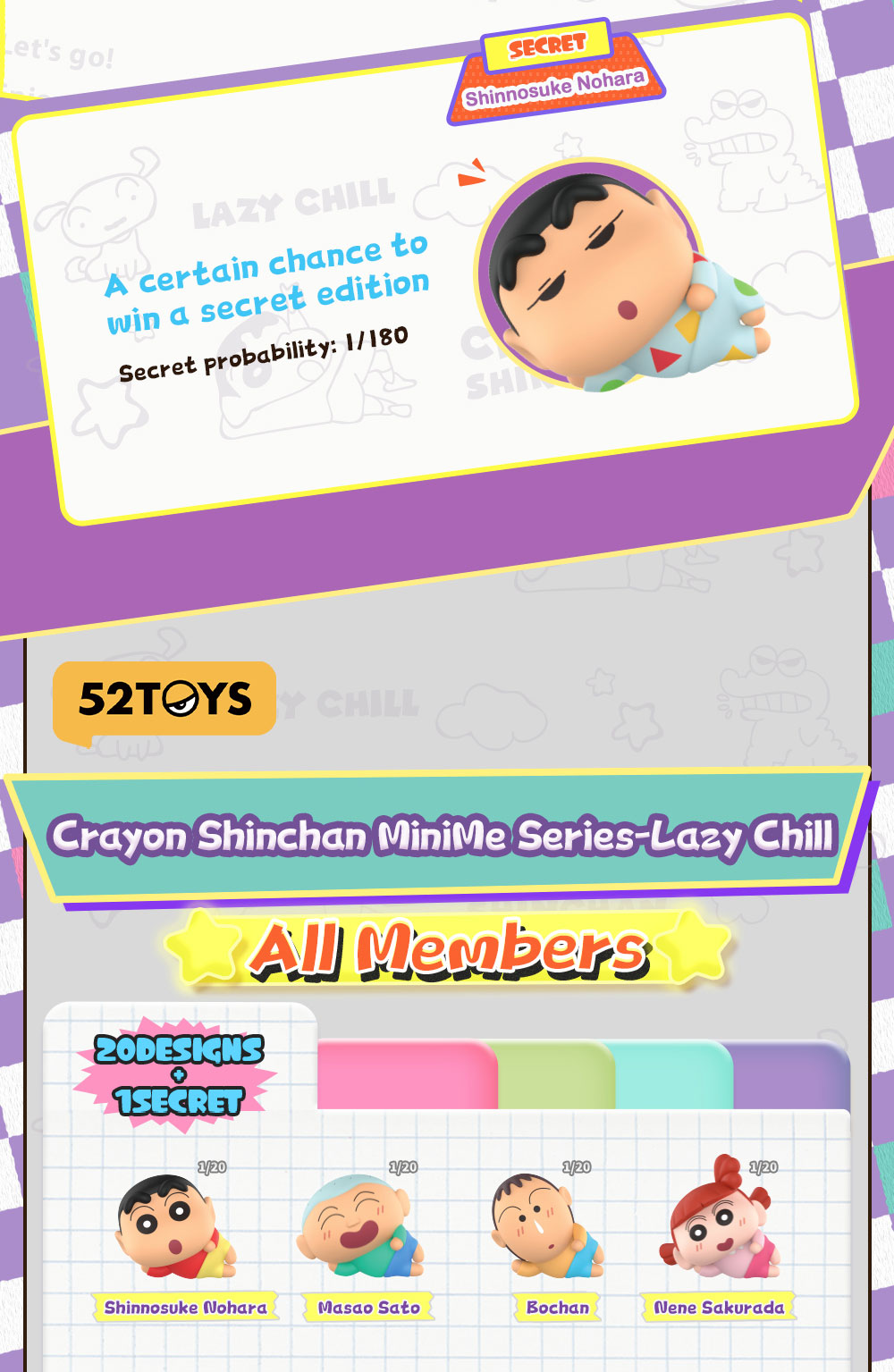 52TOYS Crayon Shin-chan MiniMe Series-Lazy Chill Series Blind Box ...