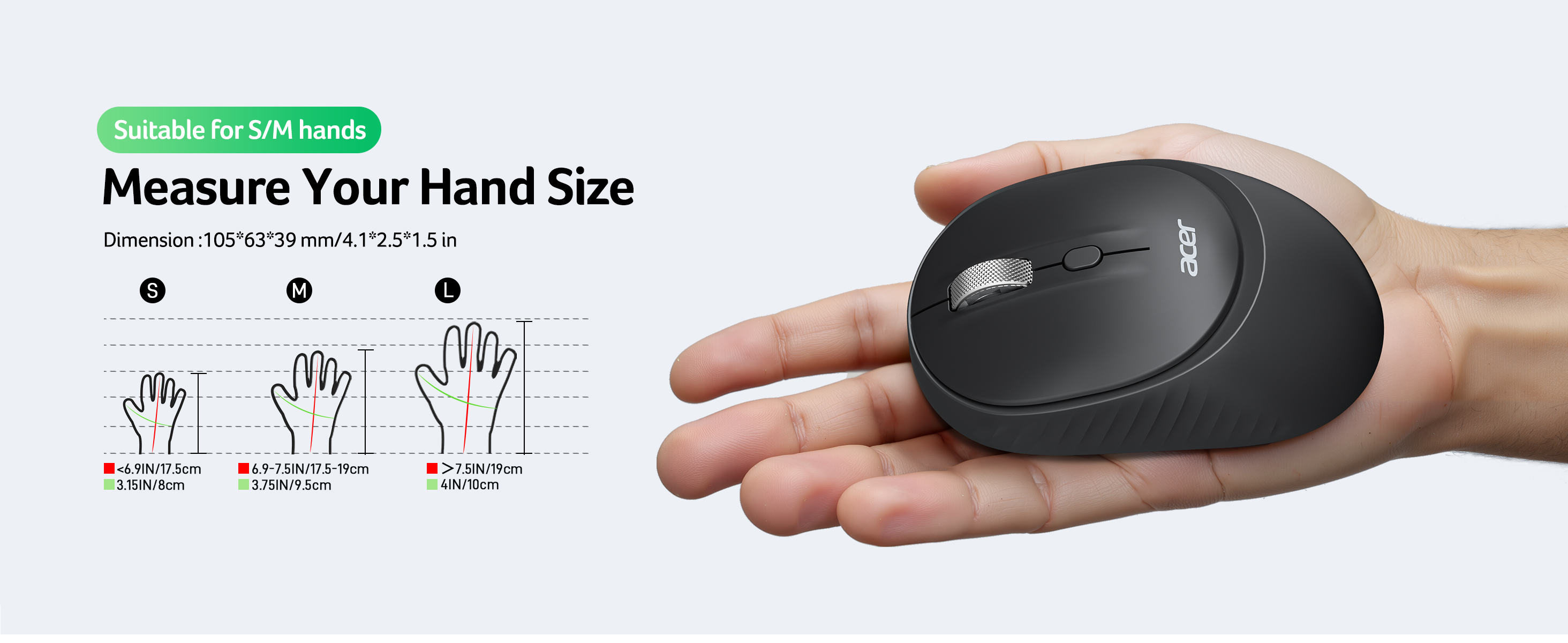 Acer Wireless Mouse Dual-Mode 2.4G + Bluetooth 5.2 Triple-Channel Mouse ...