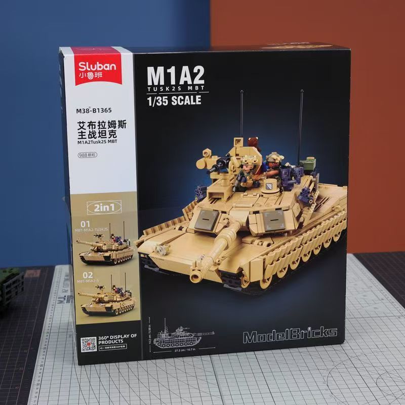 M1A2 Abrams Battle Tanks Building Blocks 988 Pcs Sluban Tank Bricks Toy ...