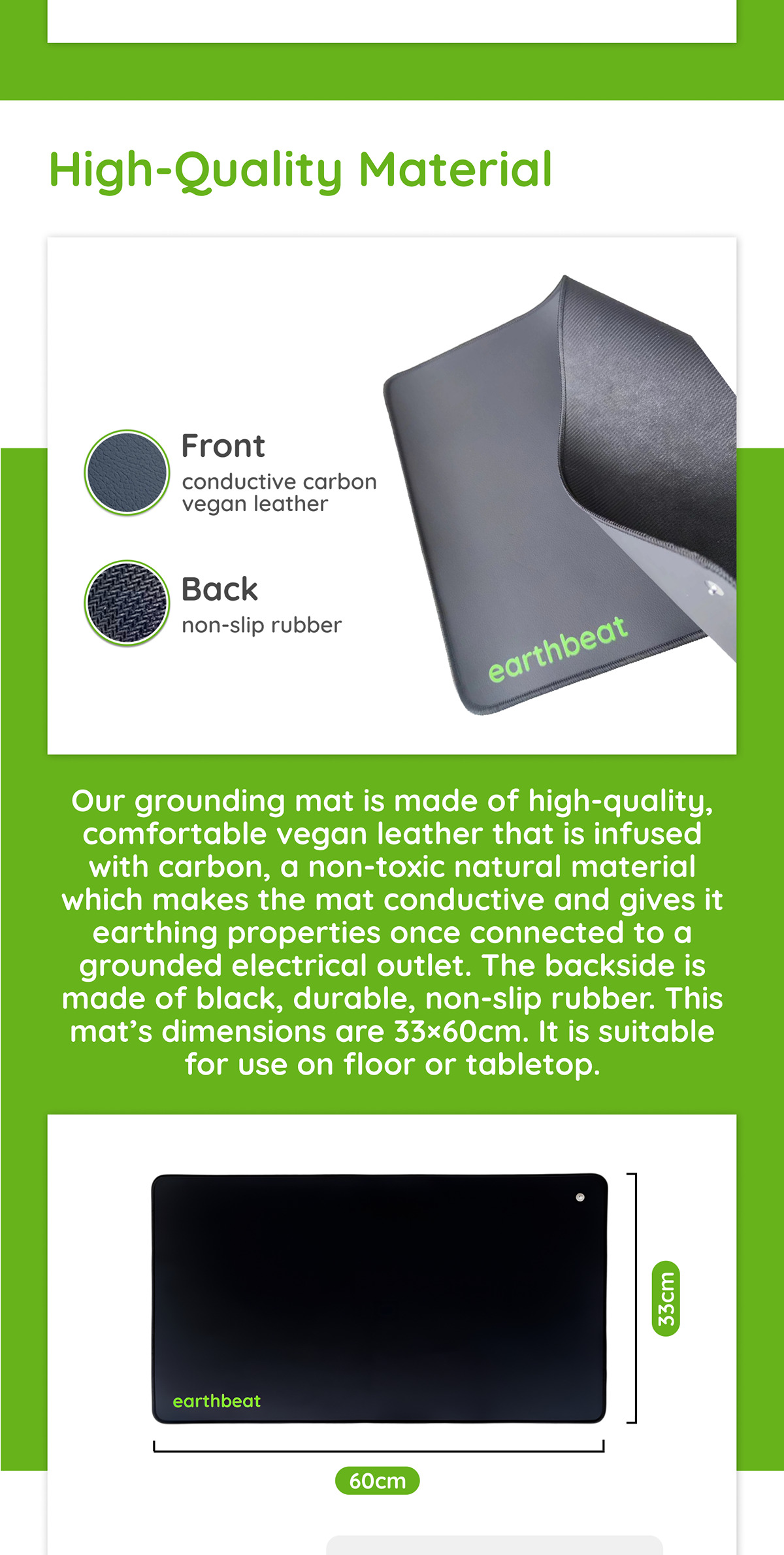 earthbeat Classic Earthing Mat. Grounding Natural Therapy for Sleep ...