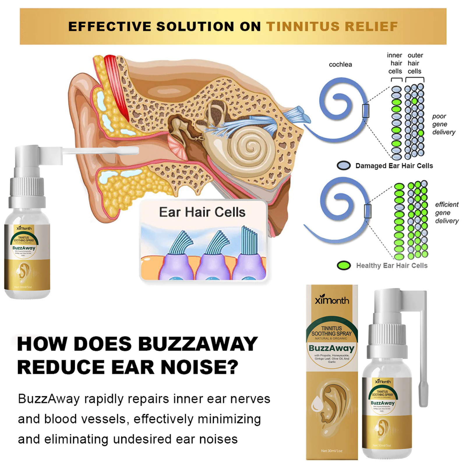 Natural Propolis Ear Spray 20ml - Soothes and Cleanses for Ear Health ...