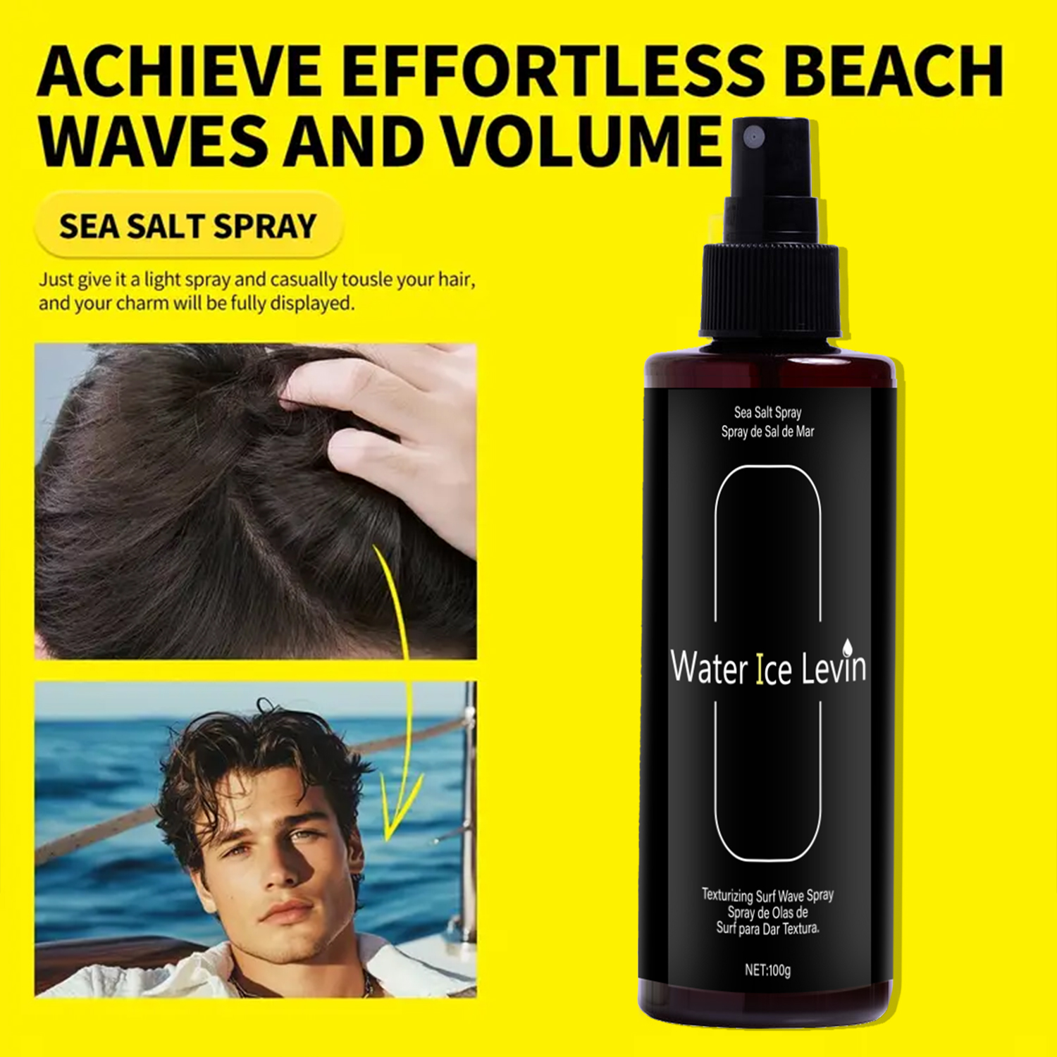 Sea Salt Hair Spray Adds Instant Volume and Texture, Light Hold, Dry ...