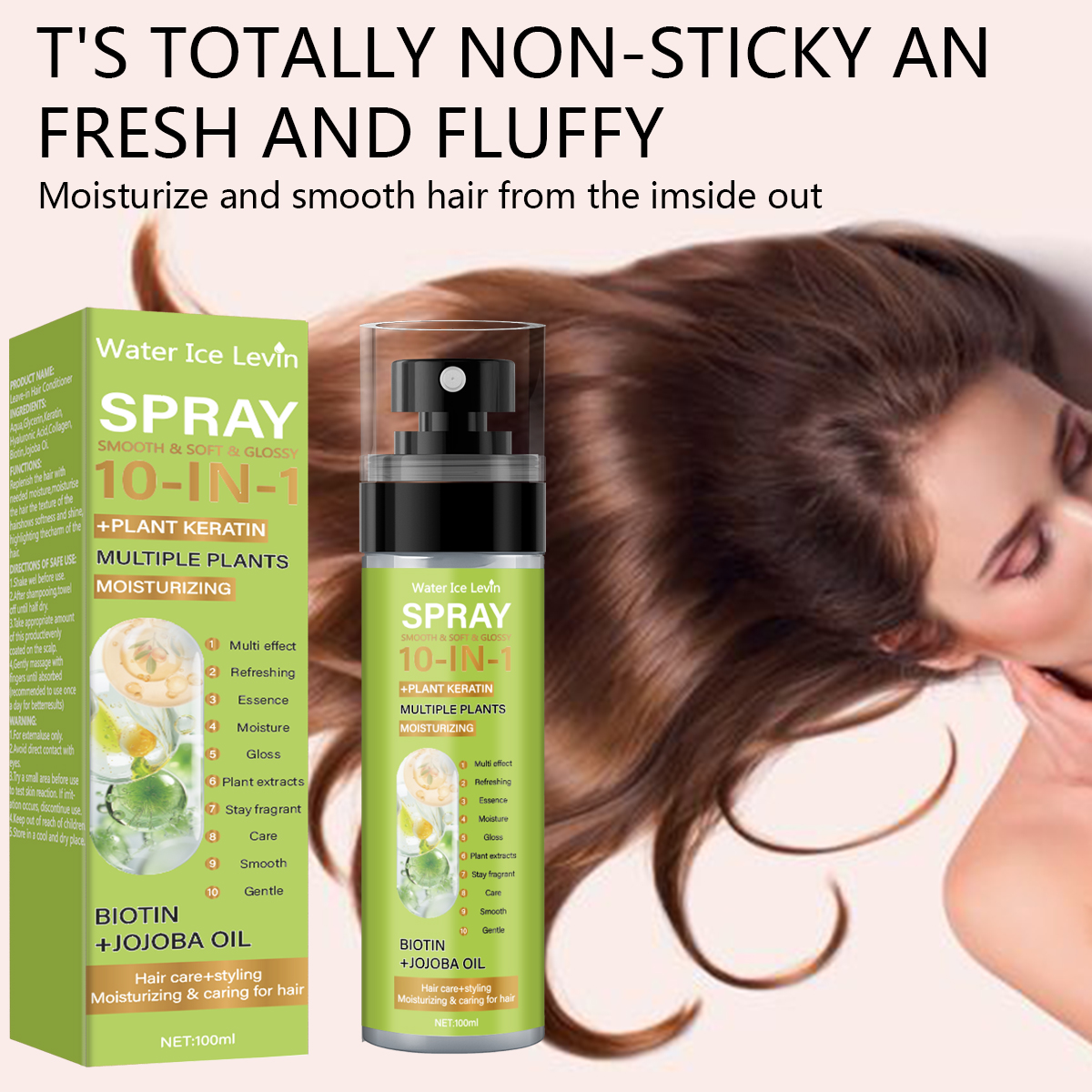 Ten & One Leave-In Conditioning Spray 100ml, Smooth Hair, Salon Heat ...