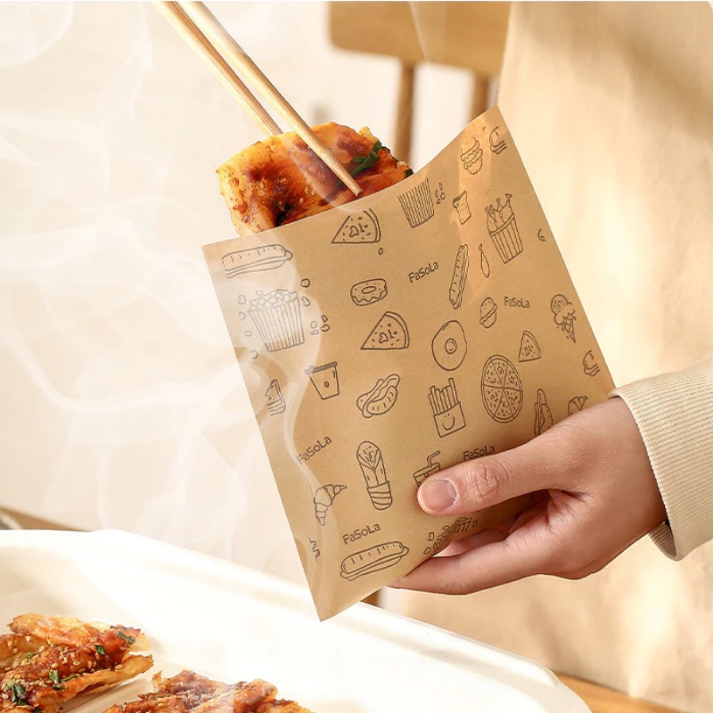 50PCS/Pack Wax Paper Sandwich Bags 8x6 inch Wax Paper Bags, Greaseproof ...