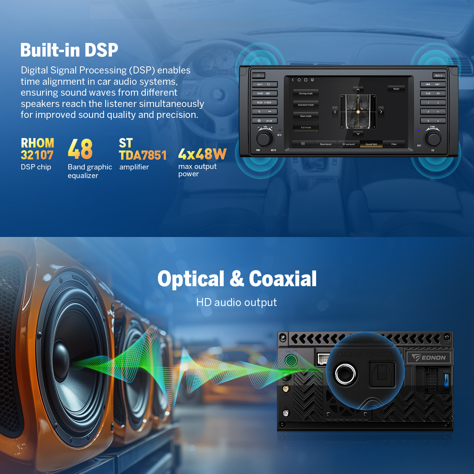 Eonon Android 13 BMW E39 540i 528i M5 Android Head Unit Apple CarPlay ...