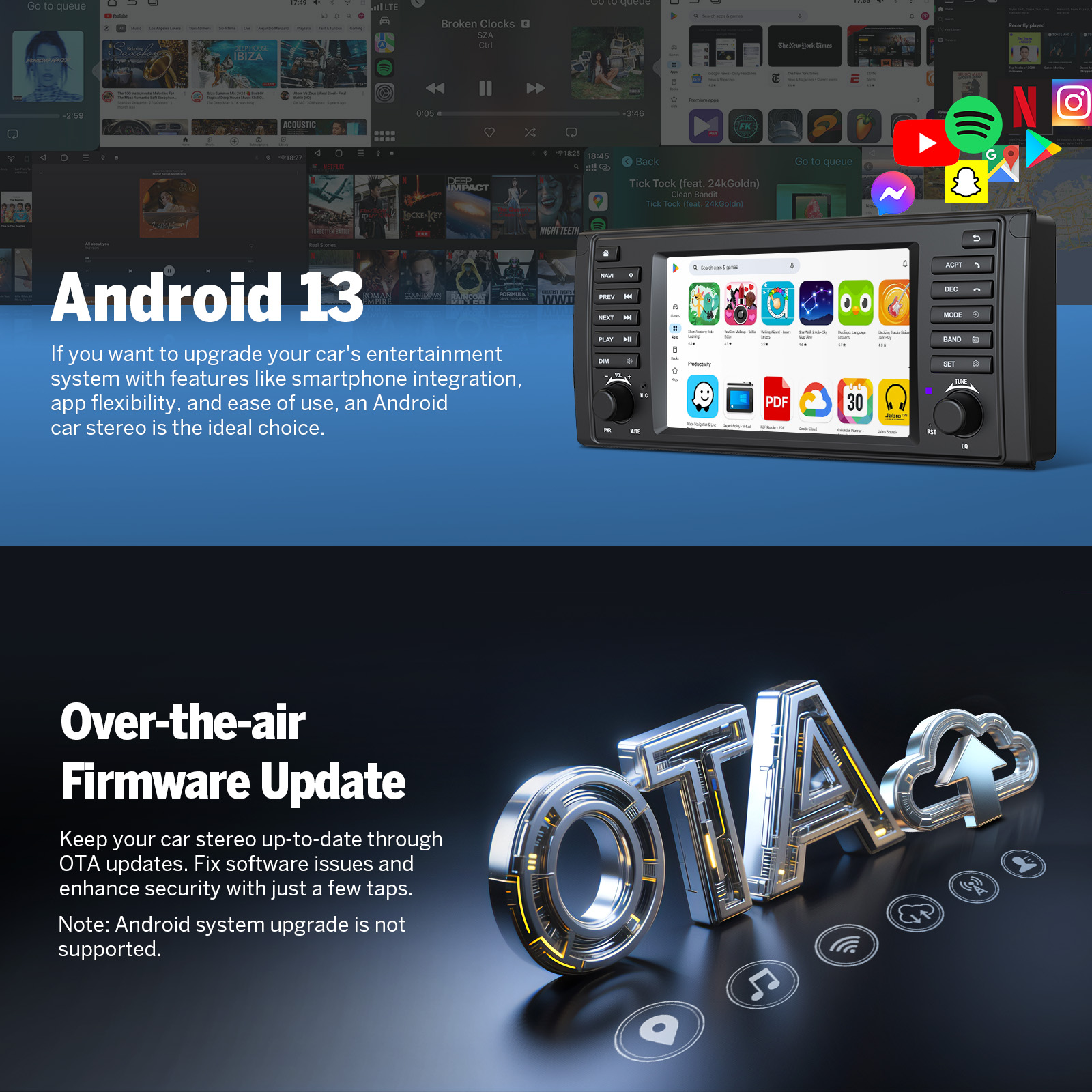 Eonon Android 13 BMW E39 540i 528i M5 Android Head Unit Apple CarPlay ...