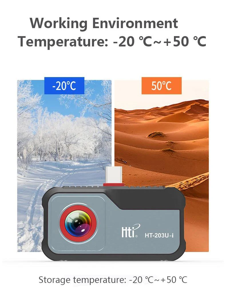 HTI HT-203U-i 256*192 Pixels Infrared Thermal Imager Android Type C ...