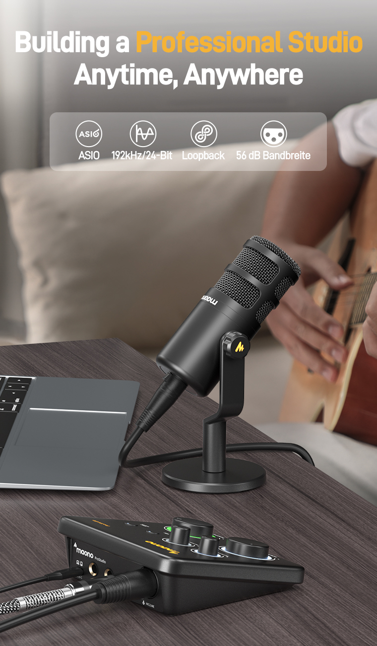 Maono PS22 Lite USB Audio Interface with XLR Input 24-bit/192kHz ...